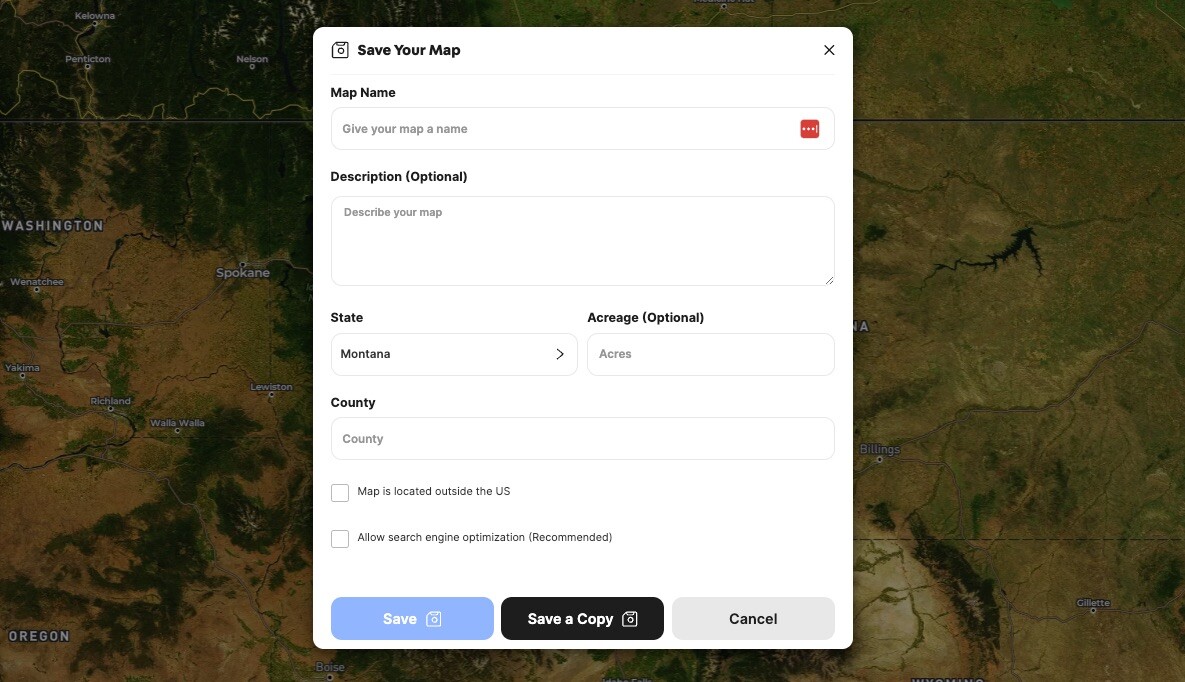 How to save, rename or copy a map via Save Options